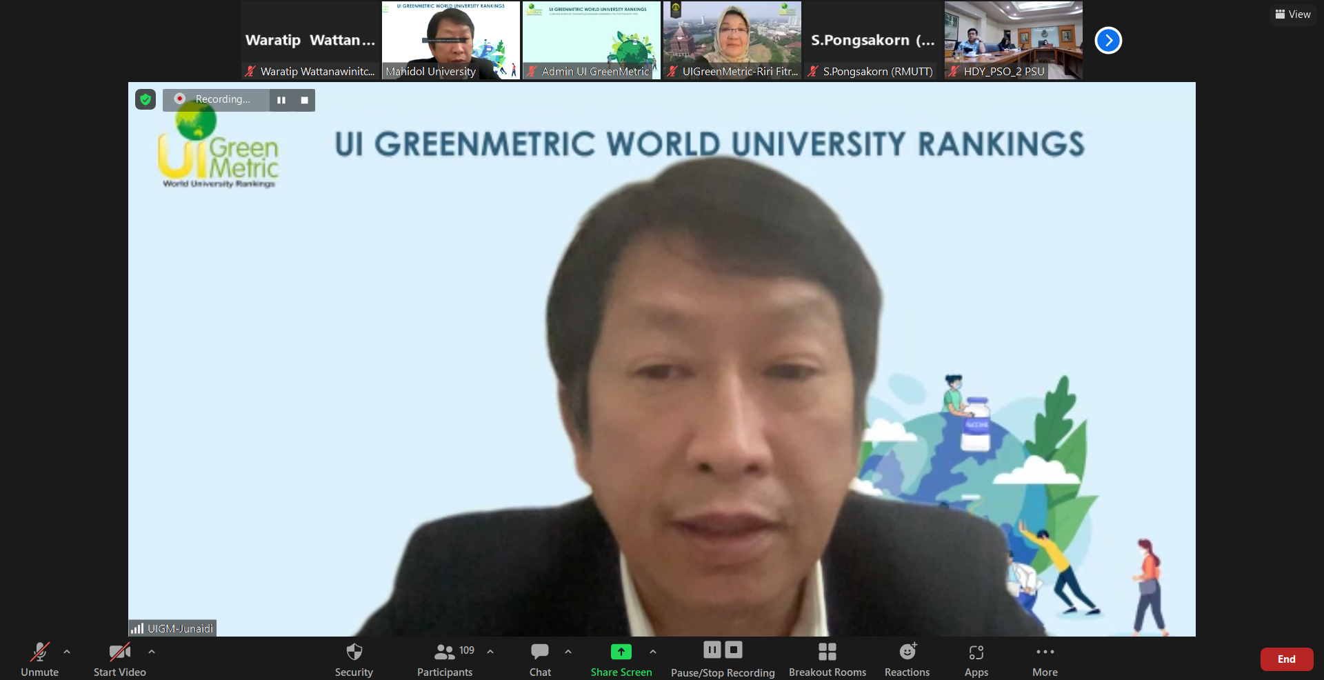 UI GreenMetric University Ranking – กองกายภาพและสิ่งแวดล้อม