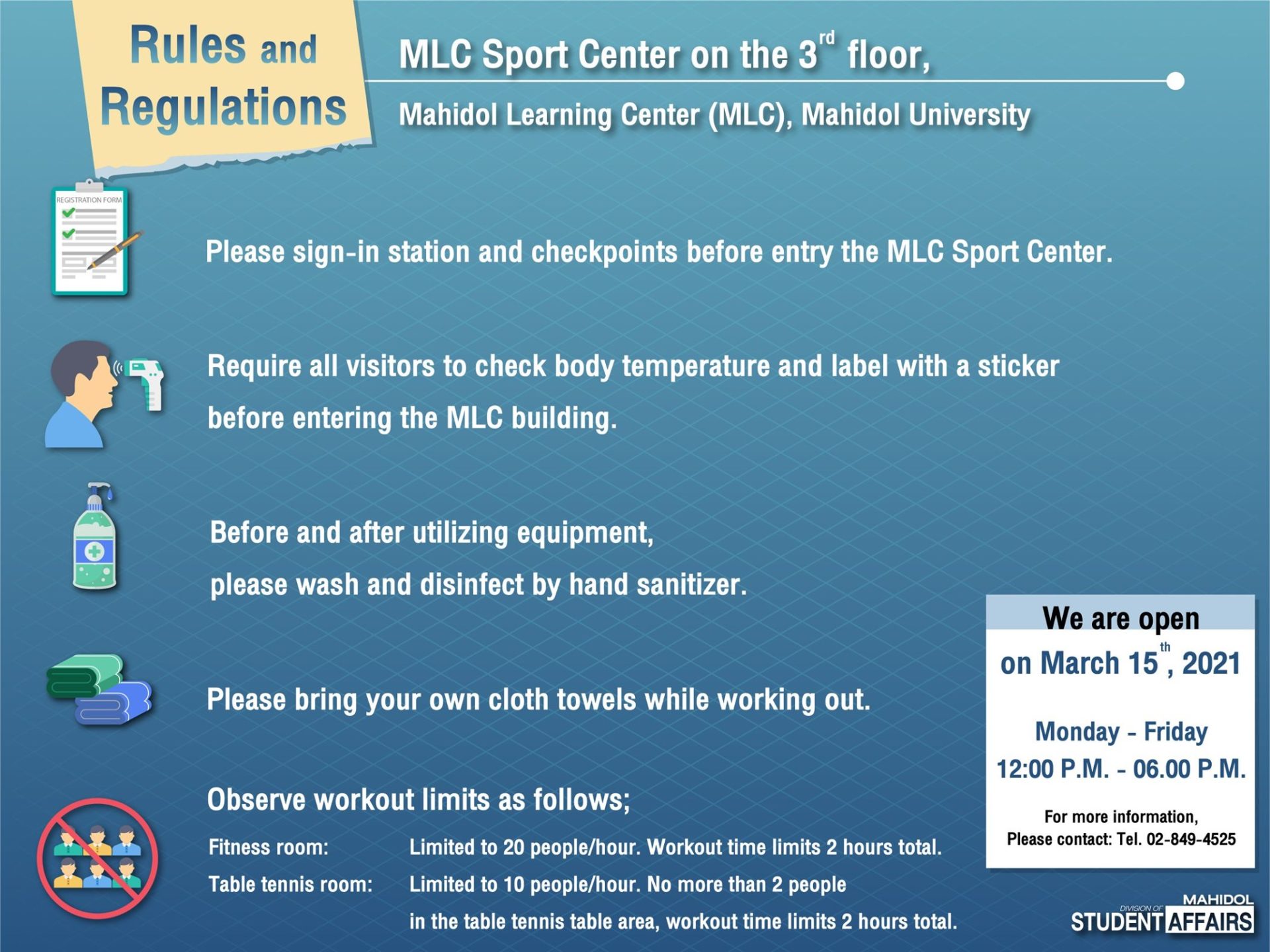 MLC Sport Center on the 3th floor, Mahidol Learning Center (MLC) will ...
